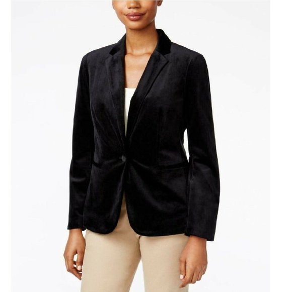 Charter Club | Jackets & Coats | Charter Club Womens 4 Black One Button ...